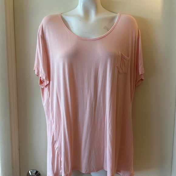 Amaryllis | Tops | Amaryllis Light Pink Peach Pull On Short Sleeve Tee ...